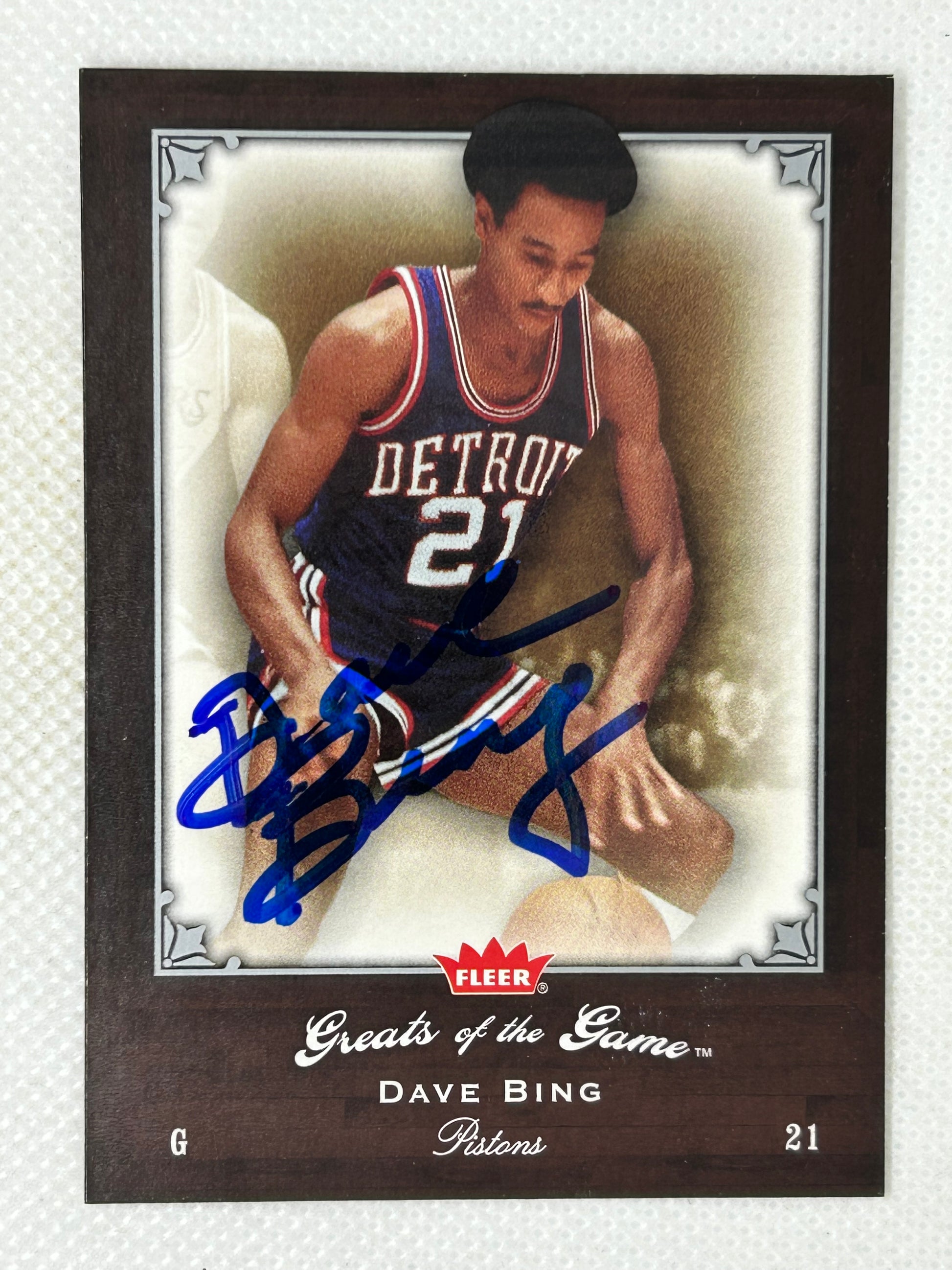 2005-06 Fleer Greats of the Game #93 Dave Bing Detroit Pistons Signed ...